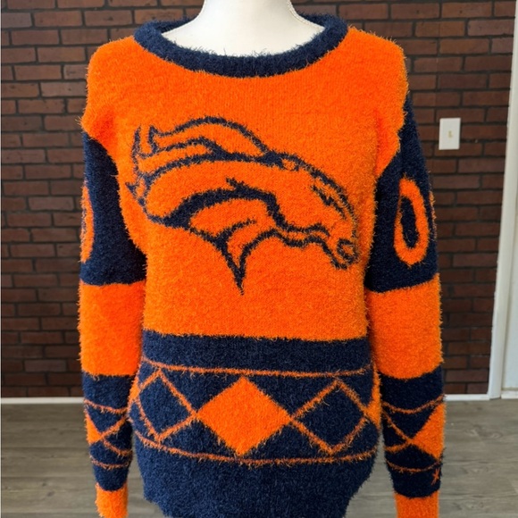 NFL | Sweaters | Nfl Team Apparel Denver Broncos Fuzzy Knit Sweater ...